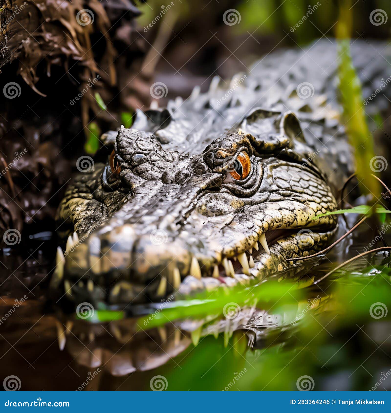 Fierce alligator stock illustration. Illustration of snout - 283364246