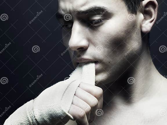 Fierce athlete stock photo. Image of portrait, combat - 18008270