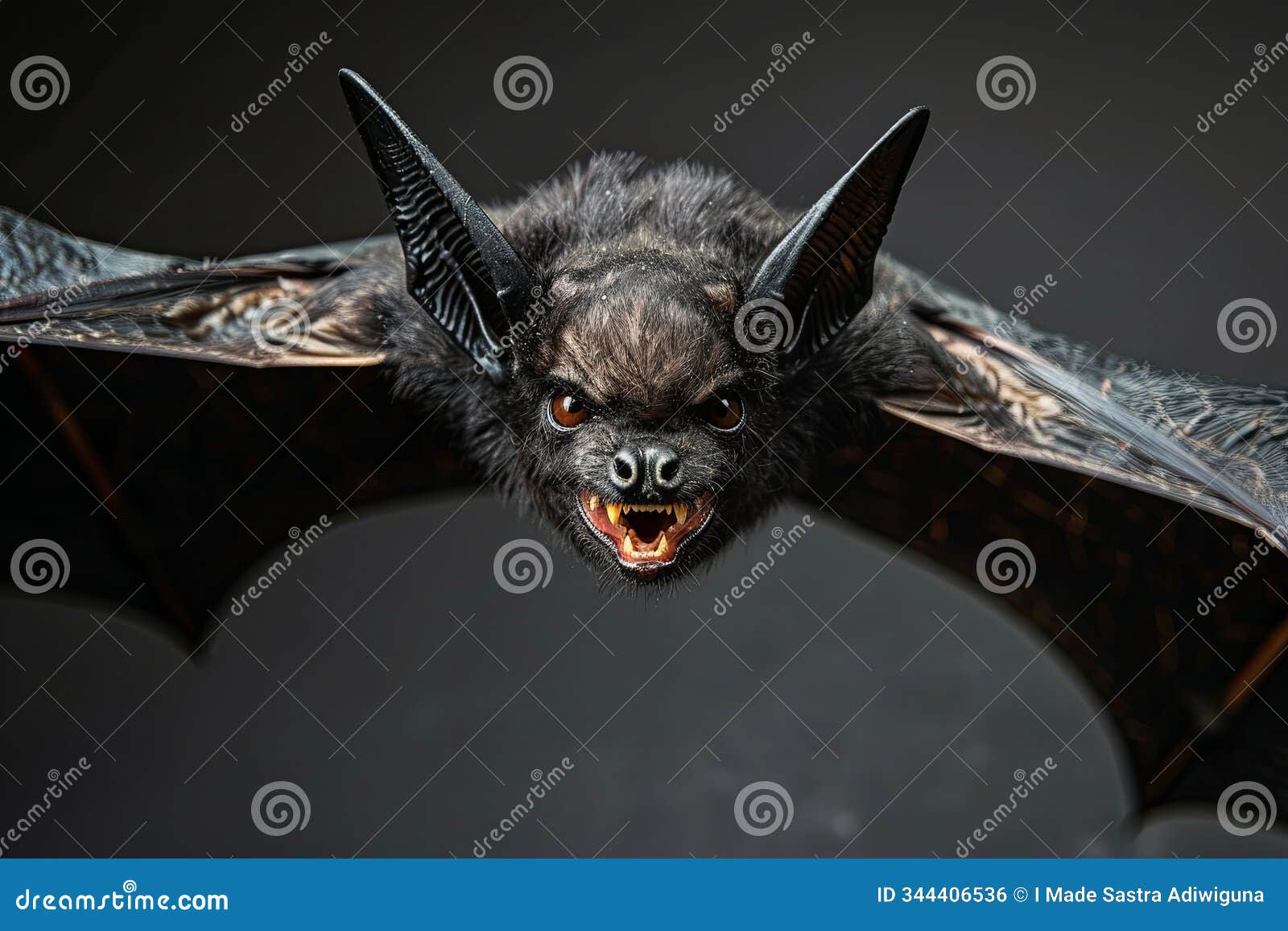 Fierce Bats with Angry Expressions on a Solid Black Backdrop AI Image ...