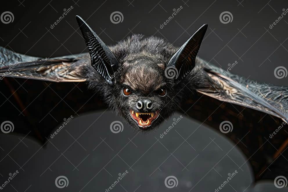 Fierce Bats with Angry Expressions on a Solid Black Backdrop AI Image ...