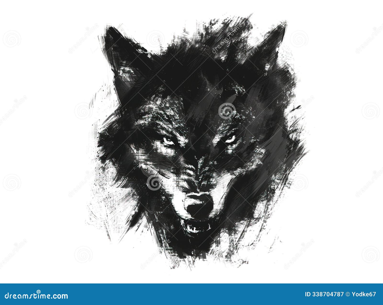 Sharp Wolf Head Line Logo Design Vector Illustration | CartoonDealer ...