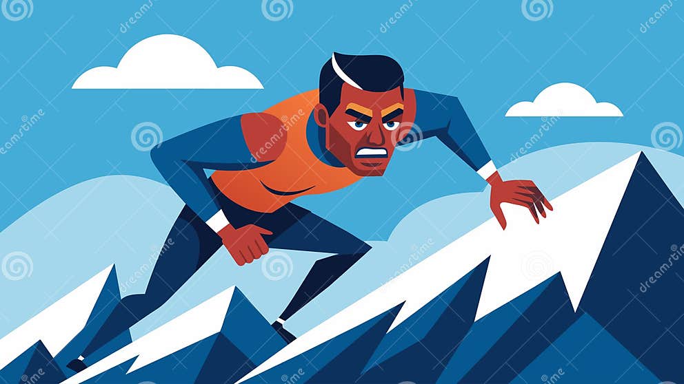 A Fierce Competitor Races Down the Mountain Their Face Set in ...