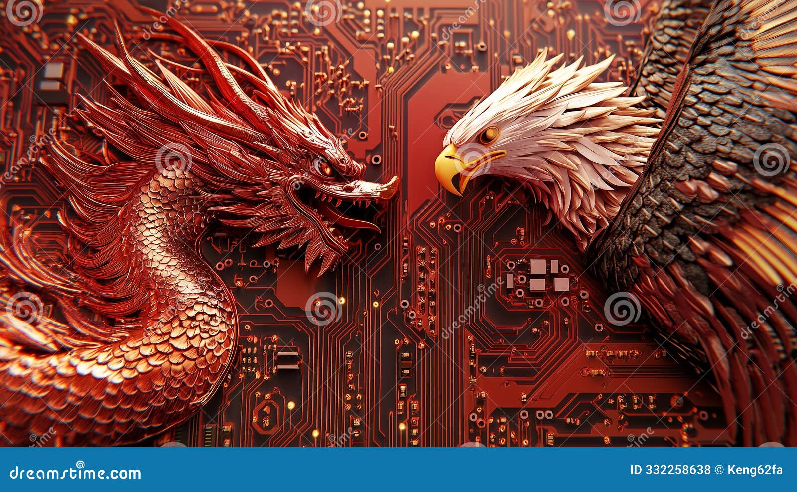 A Fierce Confrontation between a Dragon and Eagle on a Red Circuit ...