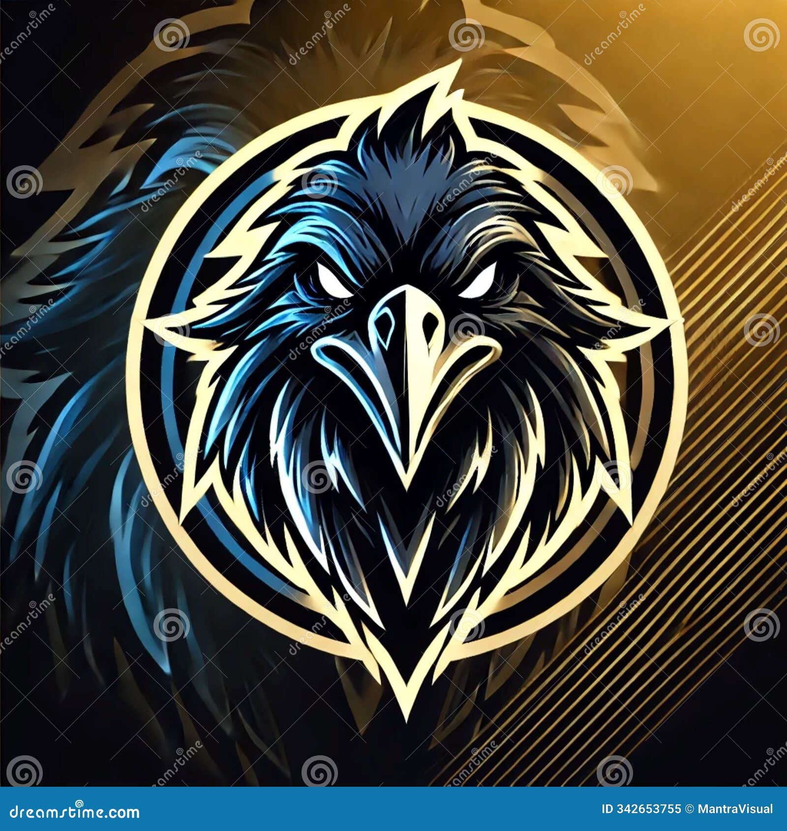 Fierce Crow Logo: Power, Mystery, and Dominance Stock Illustration ...
