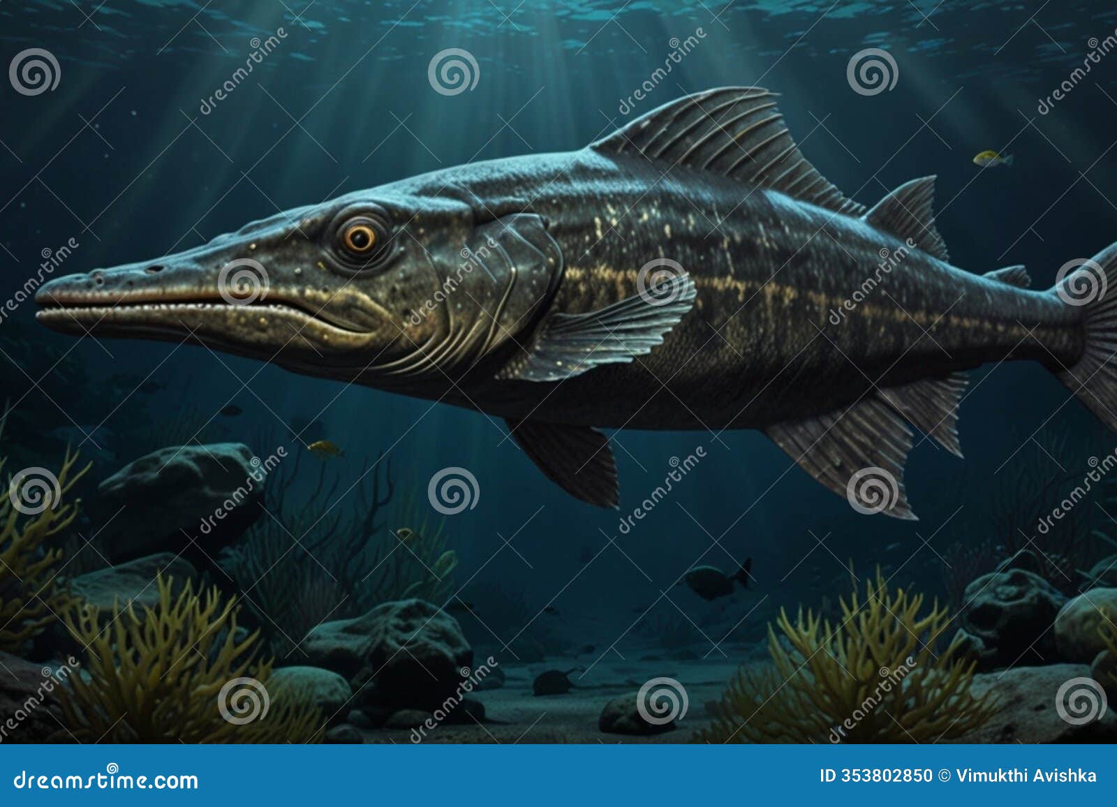 "Fierce Dunkleosteus: Apex Predator Of The Devonian Era" Royalty-Free ...
