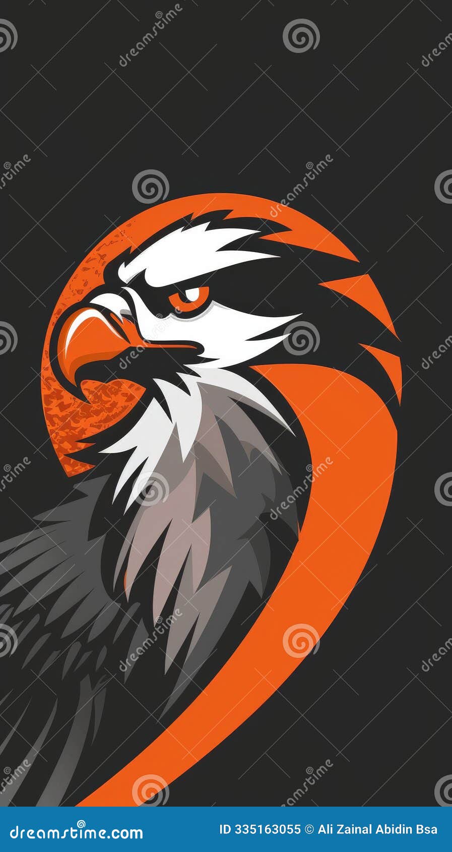 Fierce Eagle Logo Design stock illustration. Illustration of hawk ...