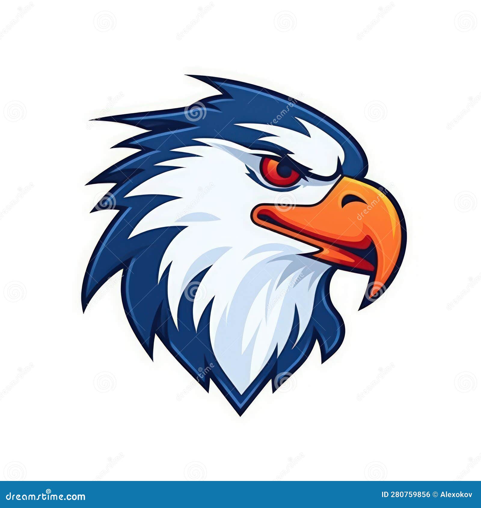 Fierce Eagle Mascot Logo on White Background . Stock Illustration ...