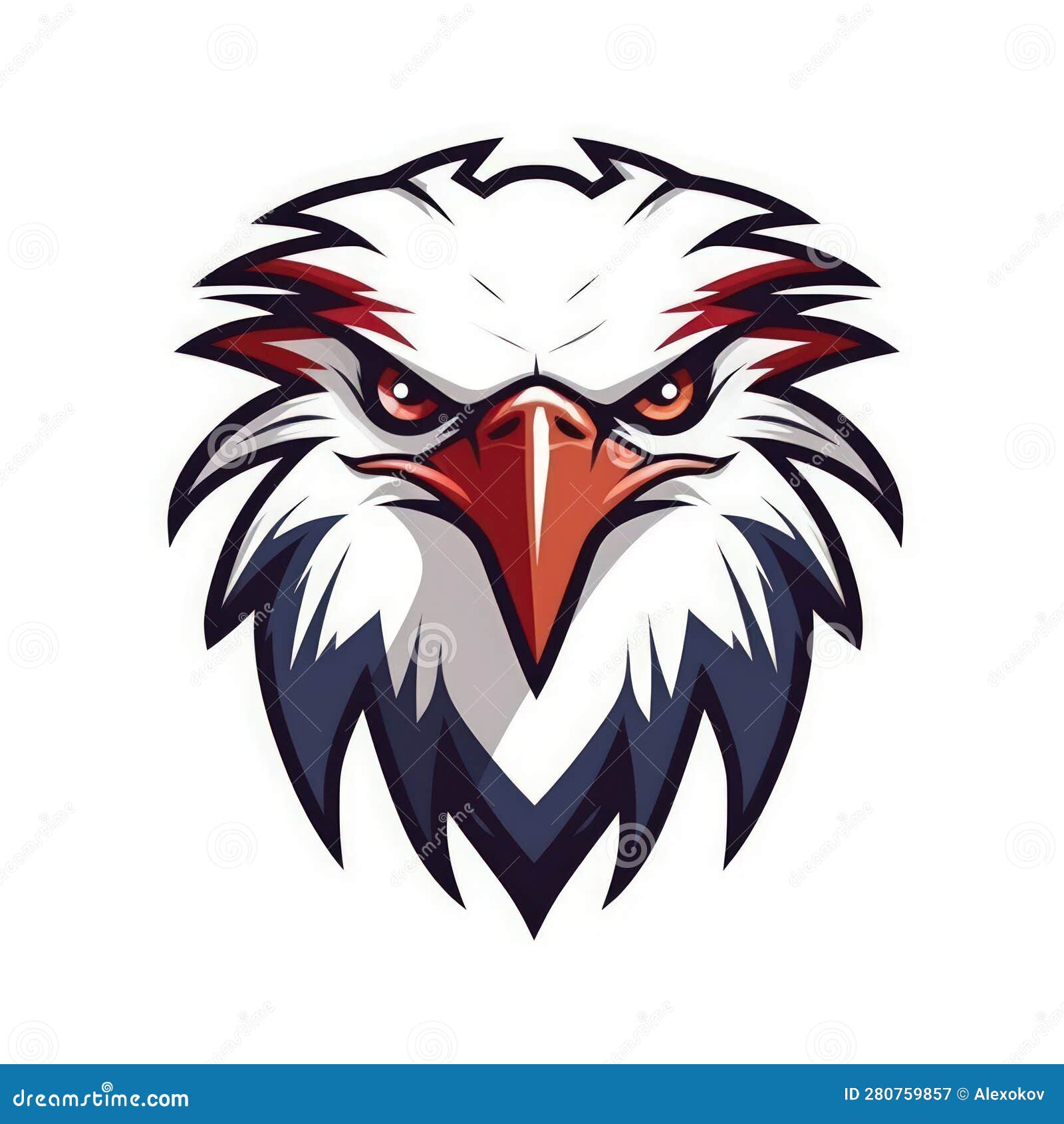 Fierce Eagle Mascot Logo on White Background . Stock Illustration ...