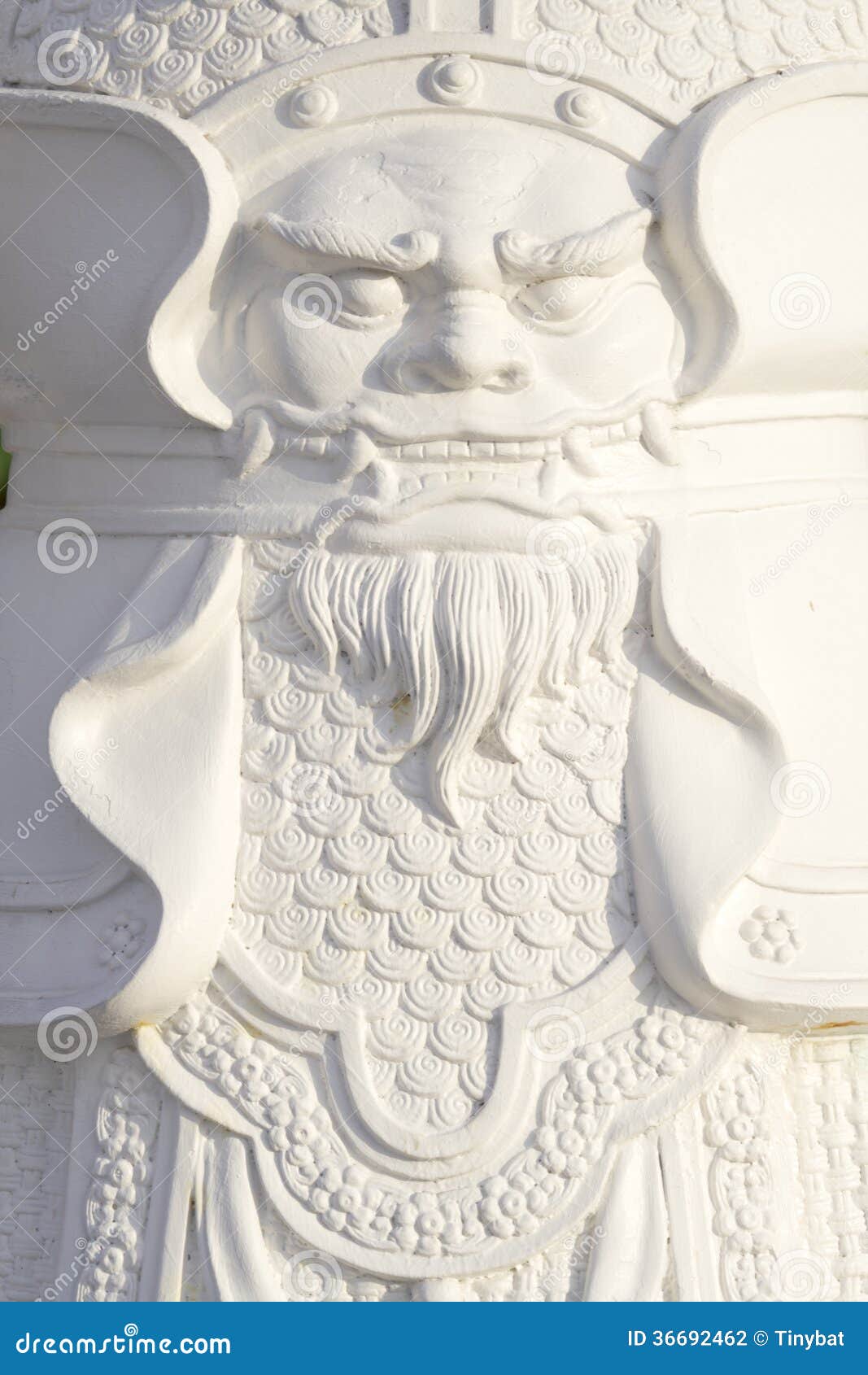 Fierce Face on a Chinese God Statue Stock Photo - Image of asia ...