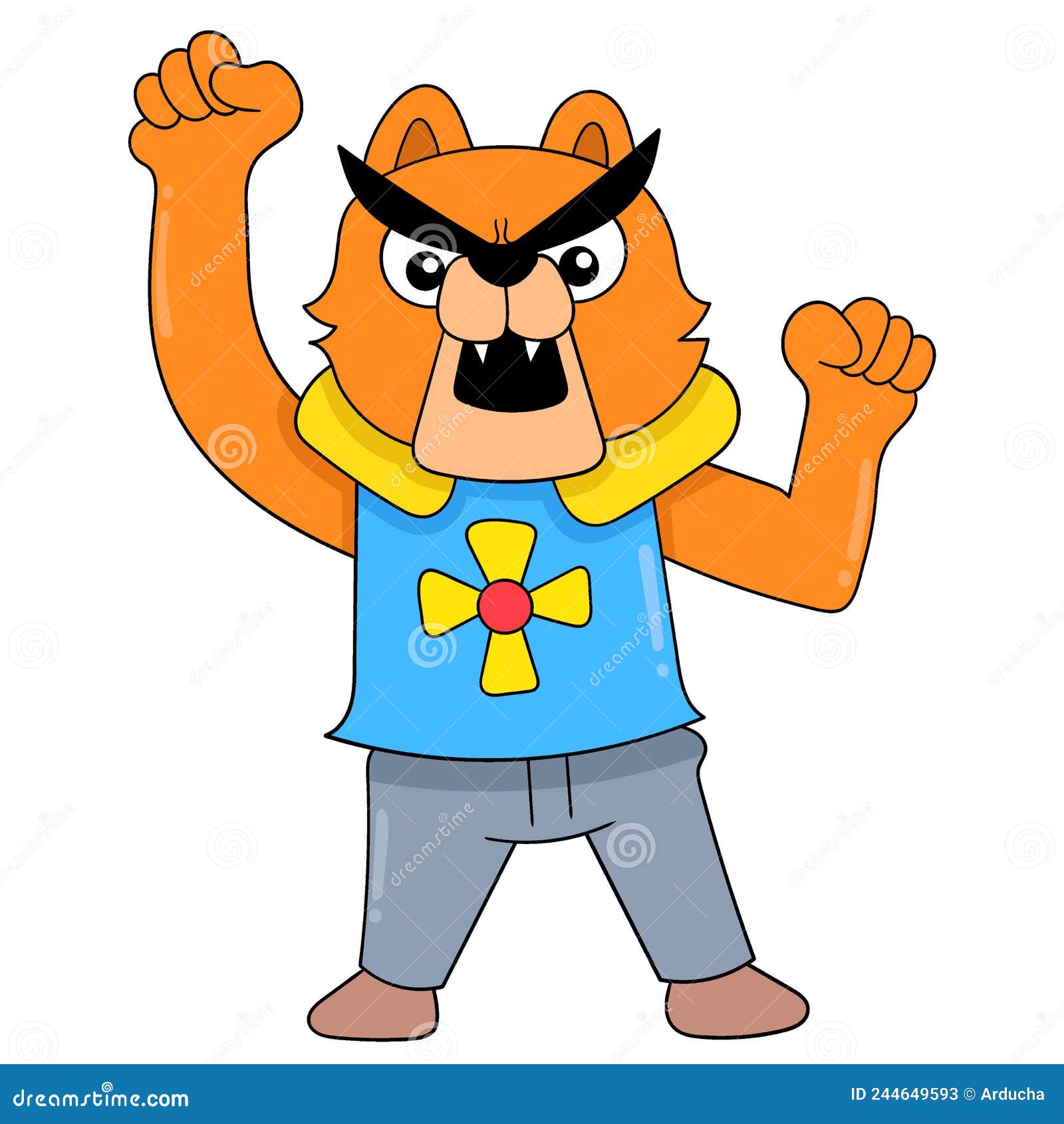 Fierce Faced Tiger is Angry, Doodle Icon Image Kawaii Stock Vector ...
