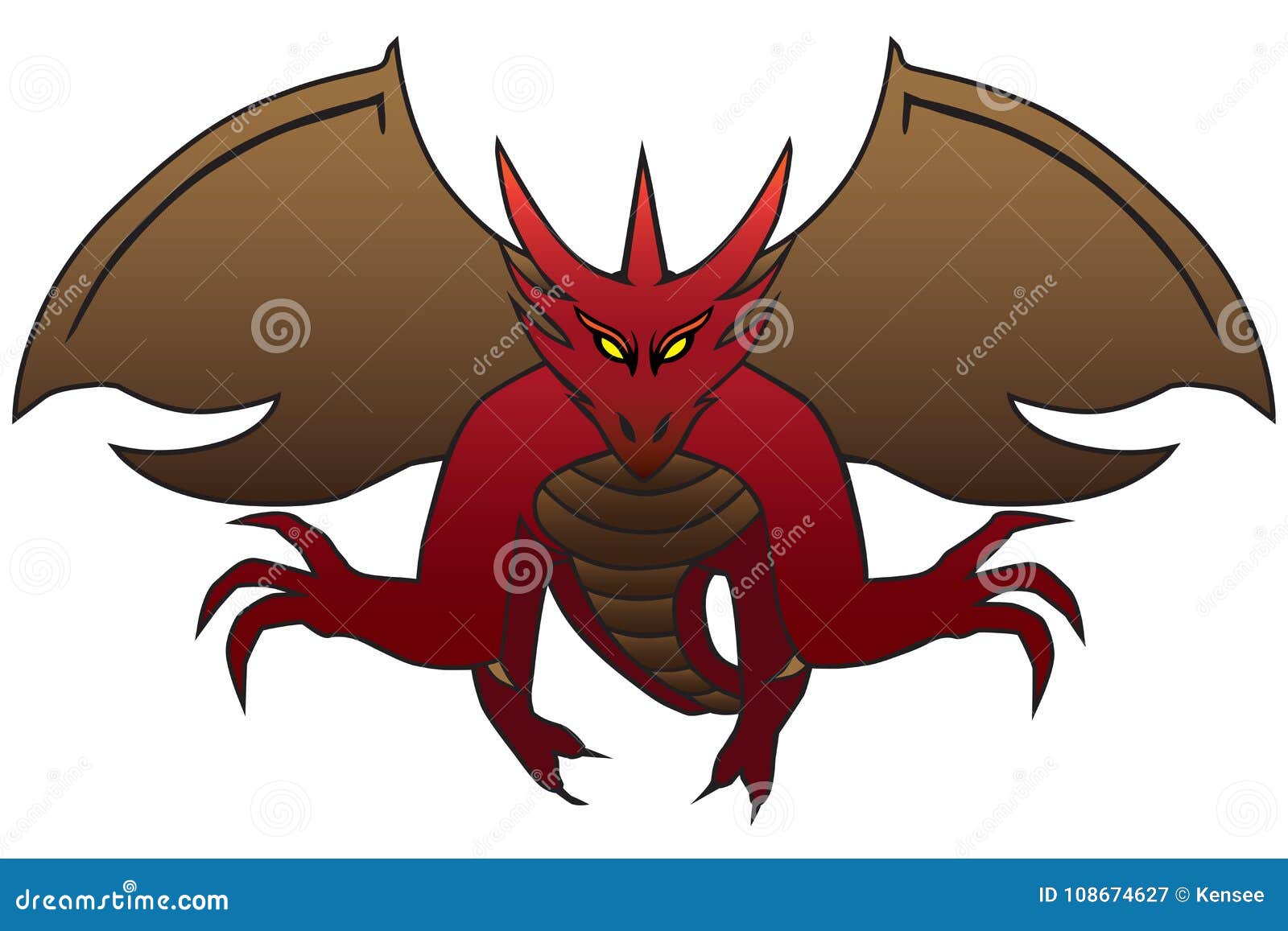 Fierce Flying Dragon Cartoon Vector | CartoonDealer.com #108674627