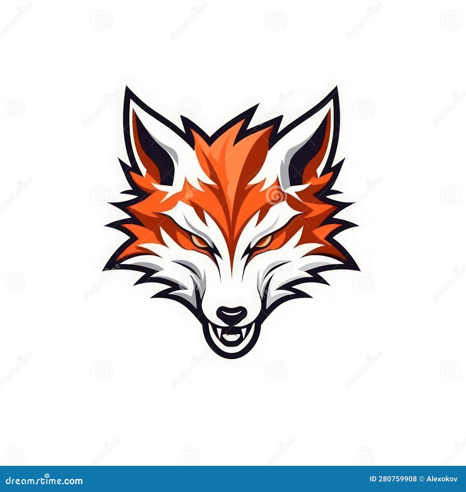Fierce Fox Esports Logo on White Background . Stock Illustration ...