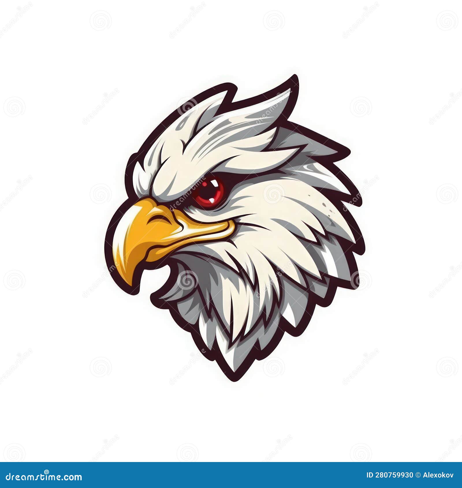 Fierce Hawk Logo on White Background . Stock Illustration ...