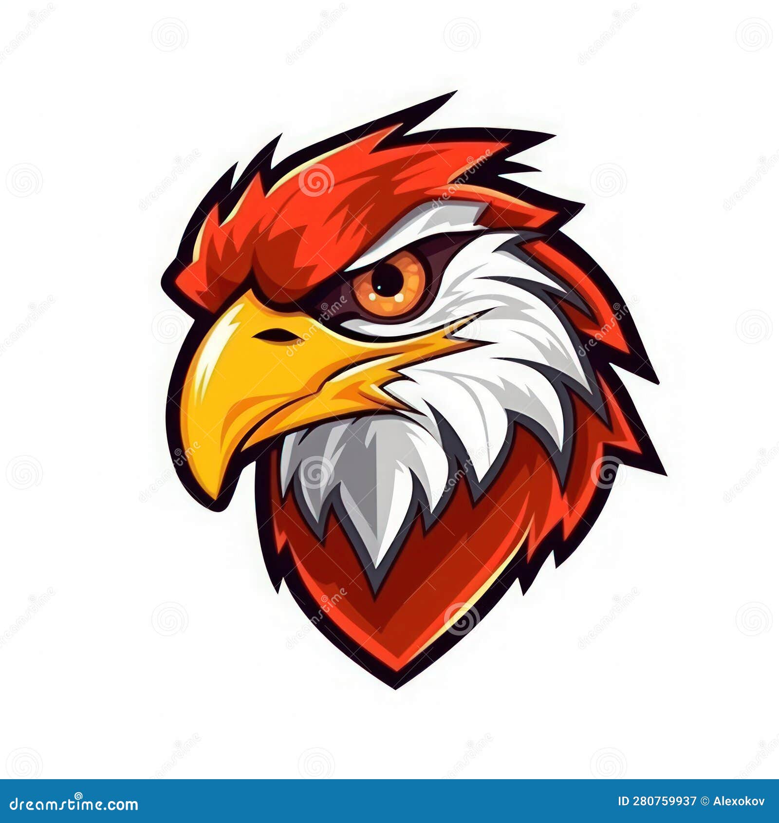 Fierce Hawk Logo on White Background . Stock Illustration ...