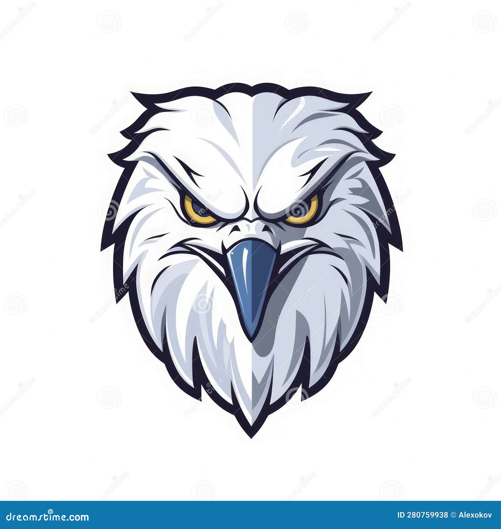 Fierce Hawk Logo on White Background . Stock Illustration ...
