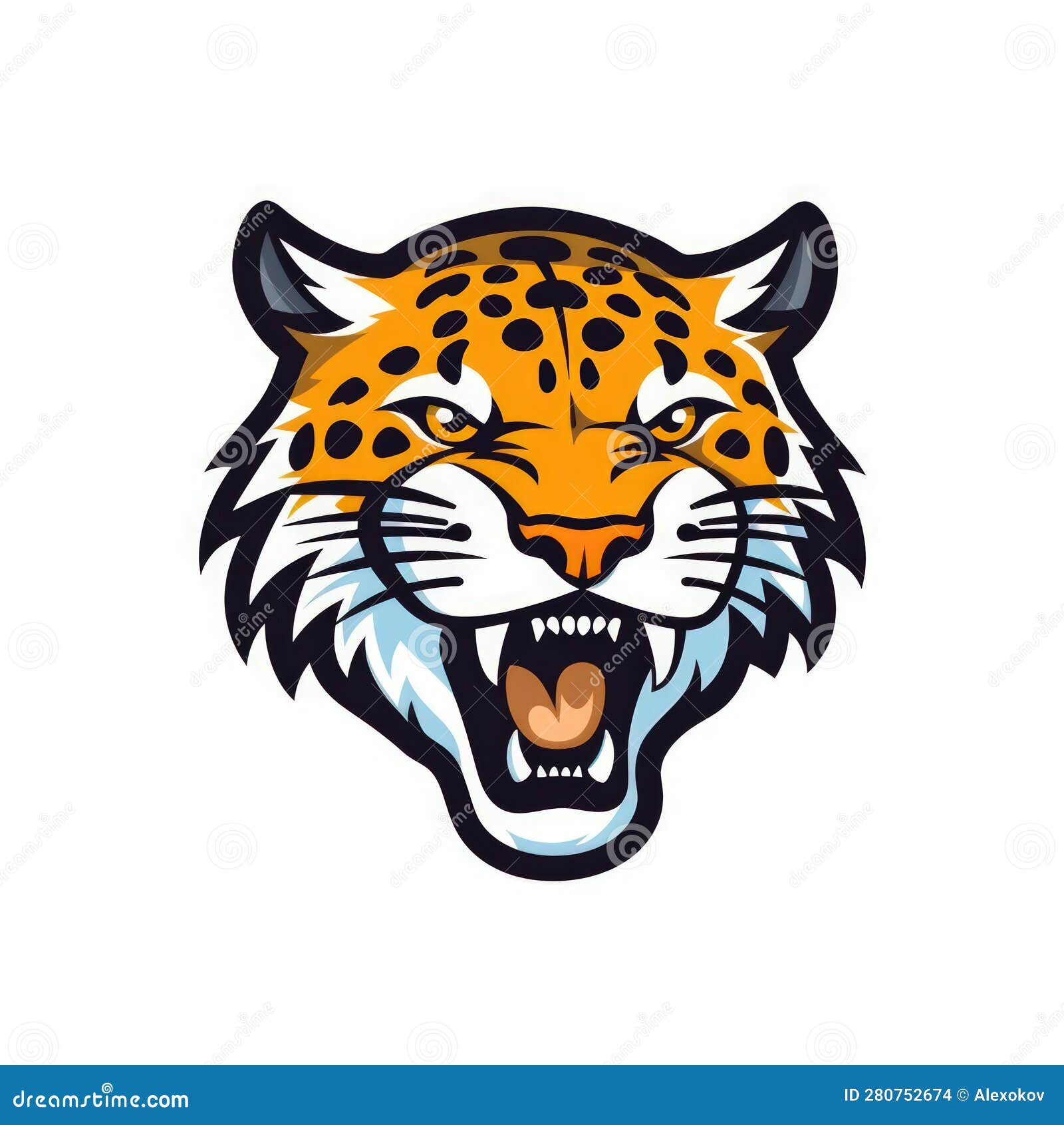 Fierce Leopard Esports Logo on White Background . Stock Illustration ...
