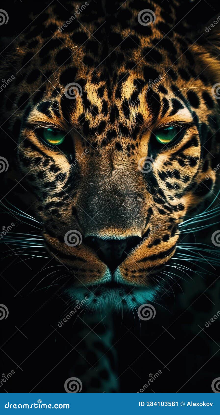 Fierce Leopard in Grungeon Style on Dark Background. Generative AI ...