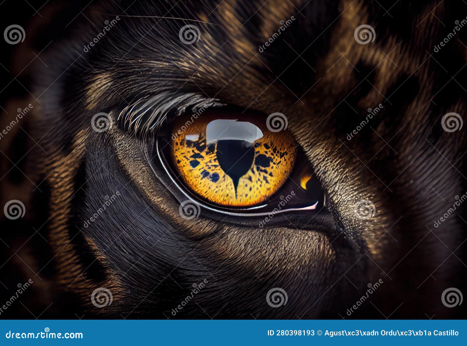 Fierce Look from the Eye of a Panther. Generative AI. Stock ...