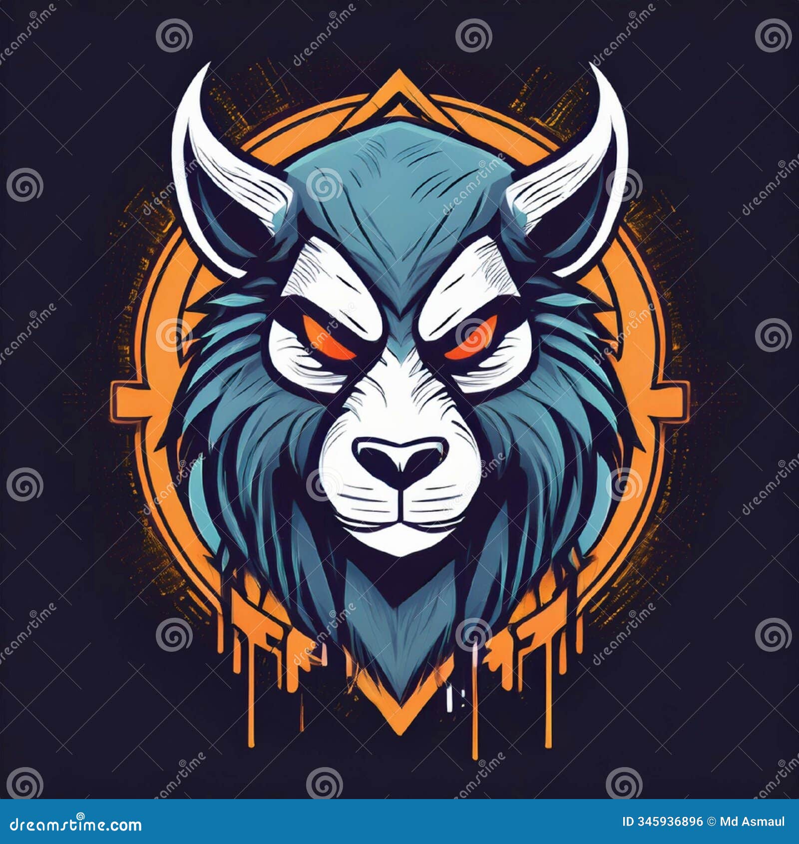 Minotaur Head Mascot Logo Generative AI Stock Illustration ...