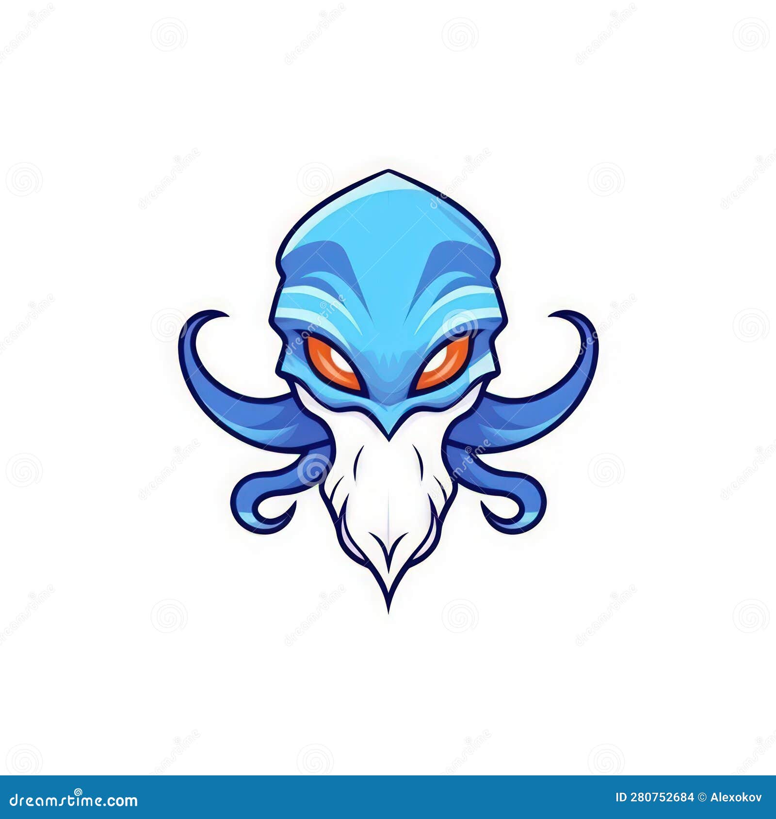 Fierce Octopus Esports Logo on White Background . Stock Illustration ...
