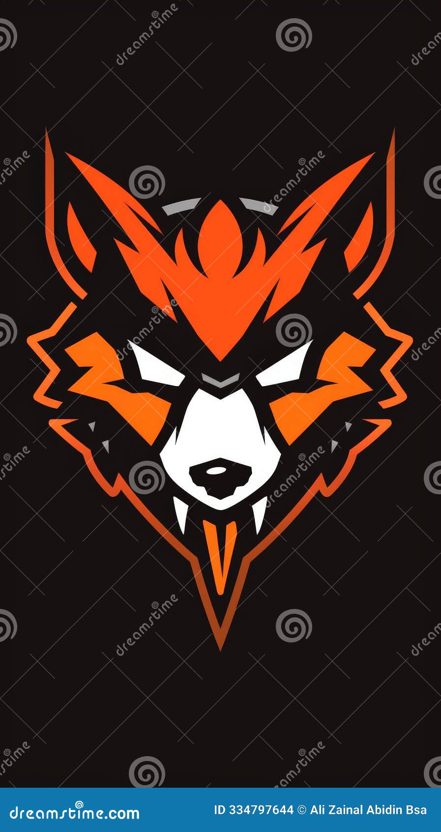 Fierce Orange Fox Logo Design Stock Illustration - Illustration of ...