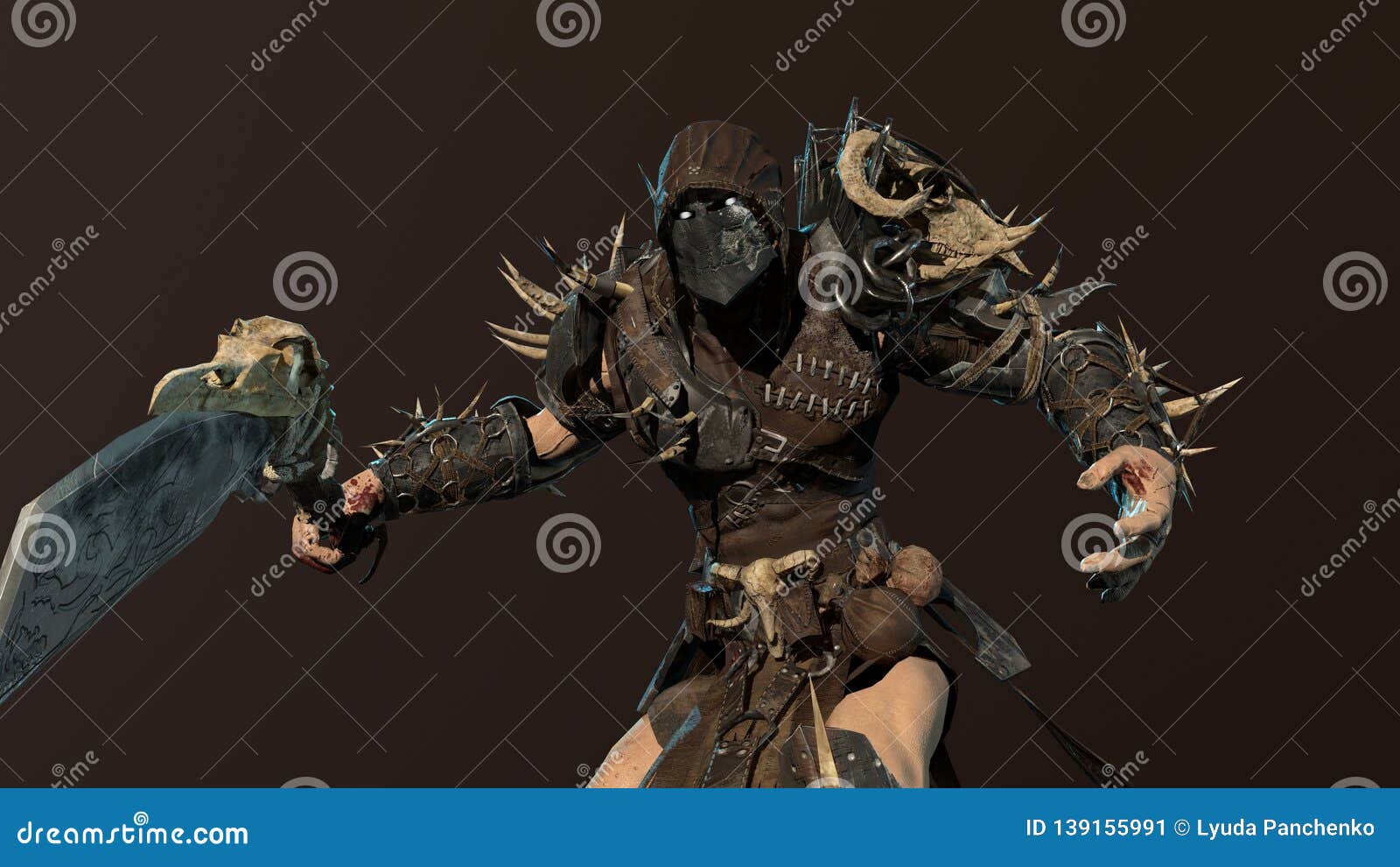 Fierce Orc Fighter 3d Render Stock Illustration - Illustration of ...