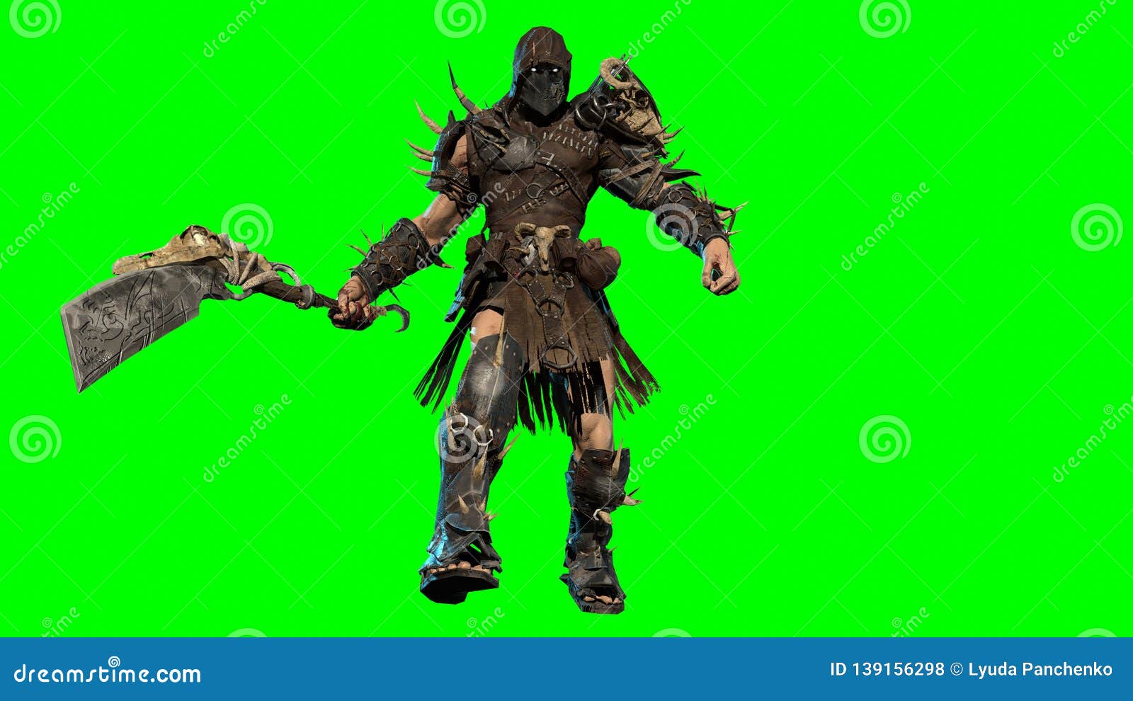Fierce Orc Fighter 3d Render Stock Illustration - Illustration of scary ...