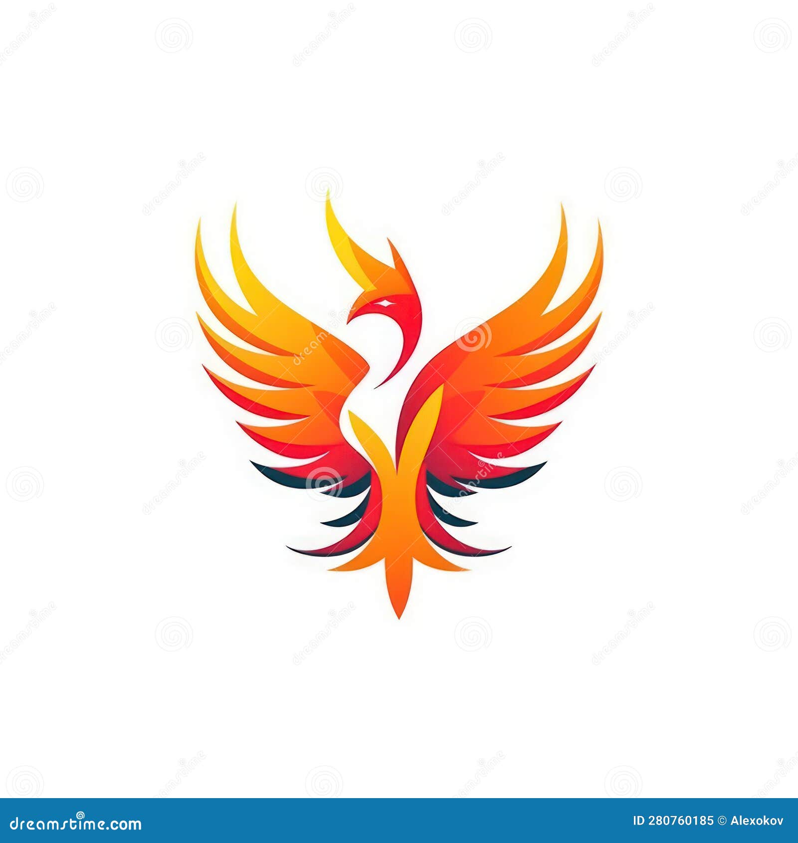 Fierce Phoenix Logo on White Background . Stock Illustration ...