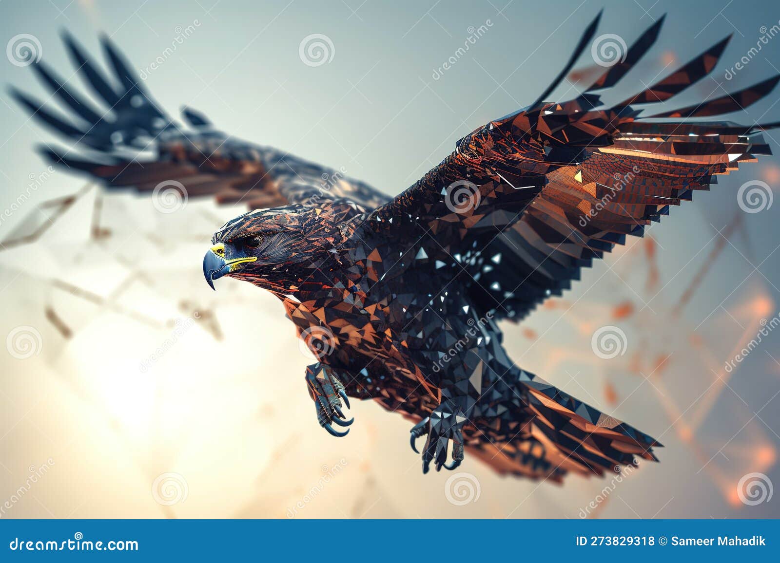A Fierce and Predatory Hawk Soaring through the Sky Generative AI Stock ...