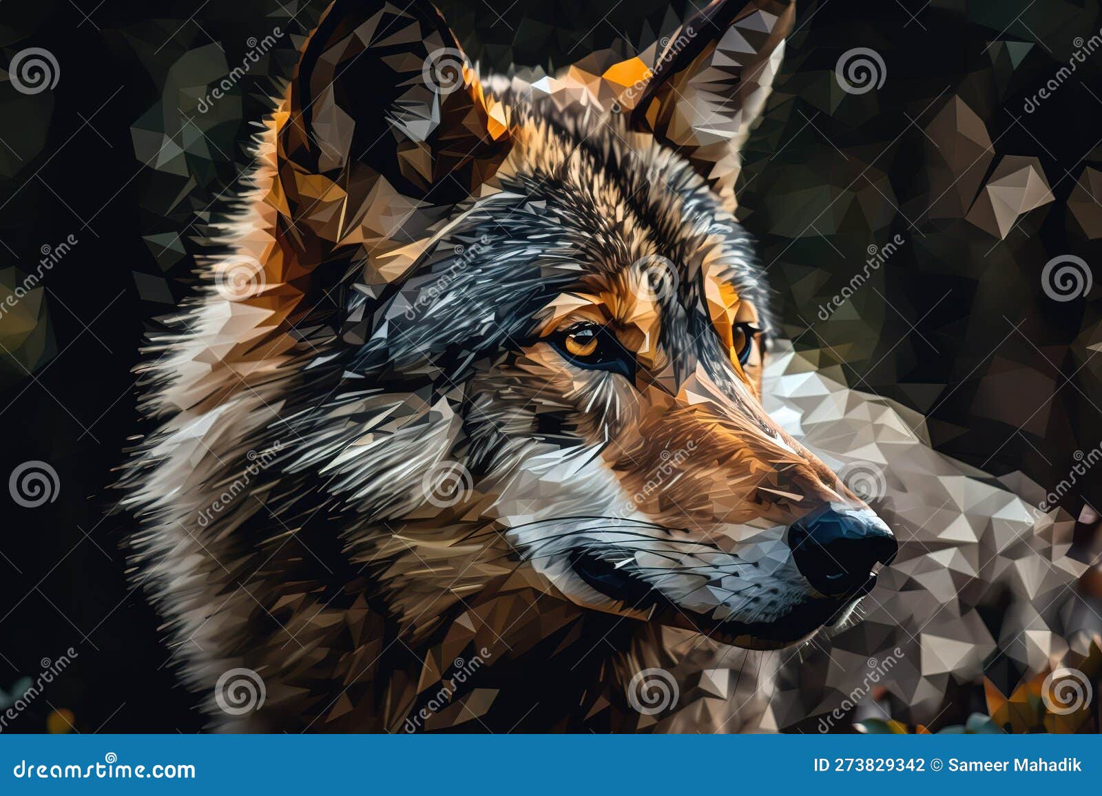 A Fierce and Predatory Wolf in the Forest Generative AI Stock ...