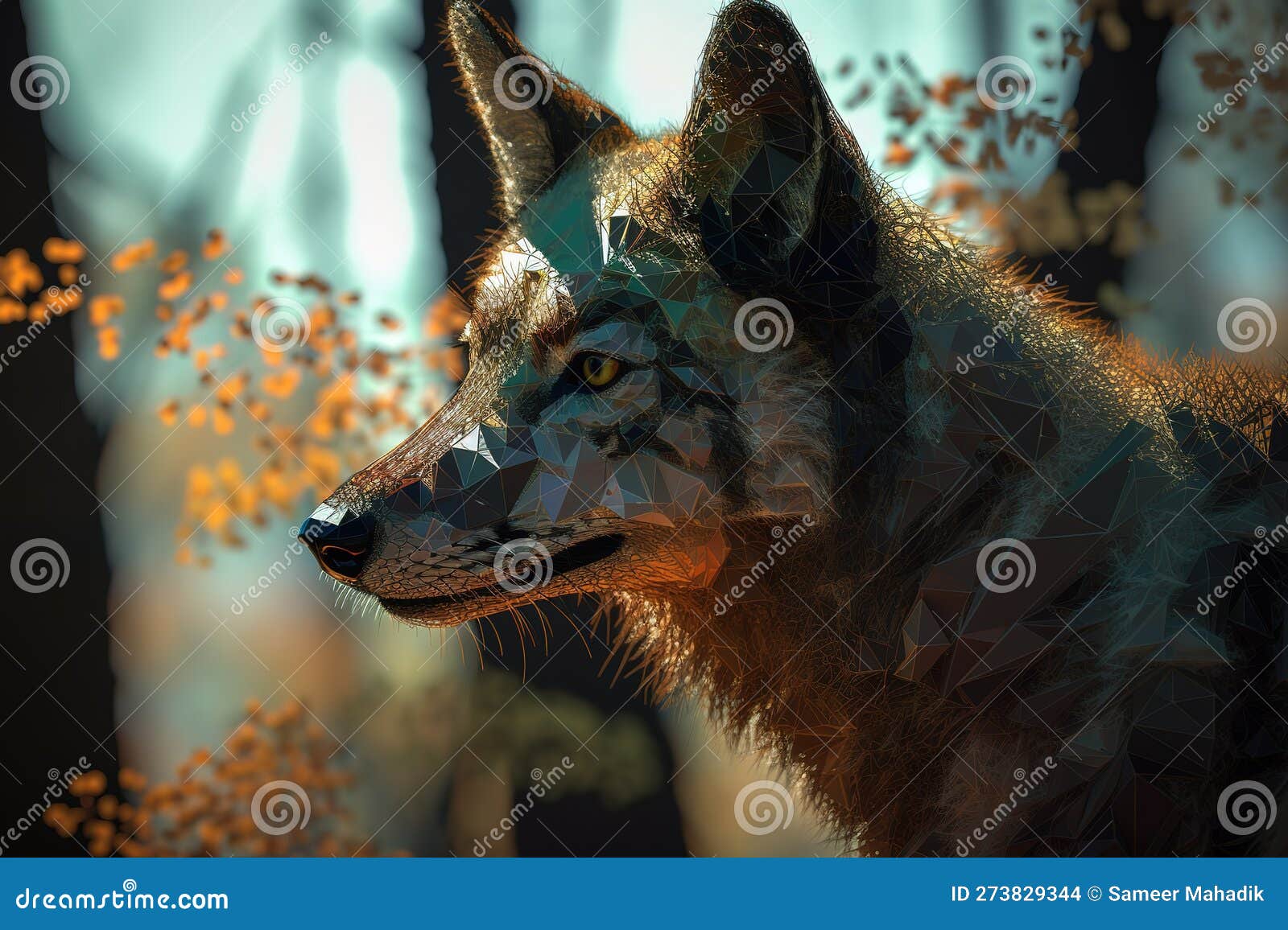 A Fierce and Predatory Wolf in the Forest Generative AI Stock ...