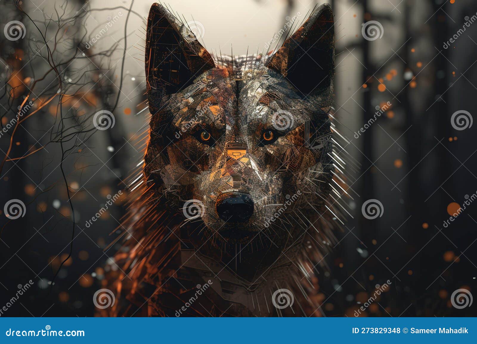 A Fierce and Predatory Wolf in the Forest Generative AI Stock ...