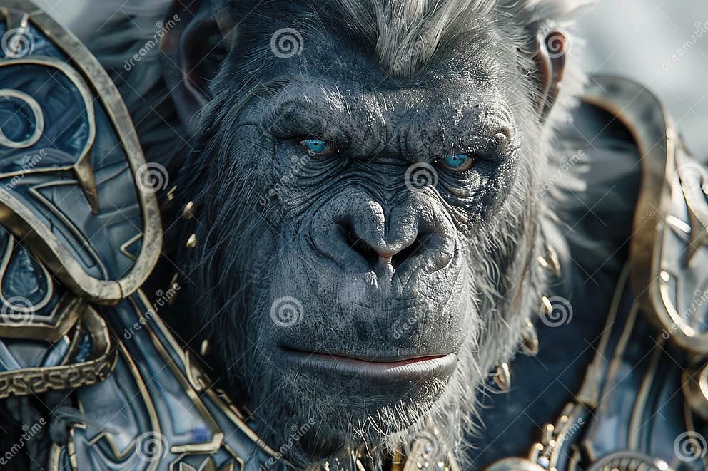 Fierce Primate Warrior stock illustration. Illustration of character ...