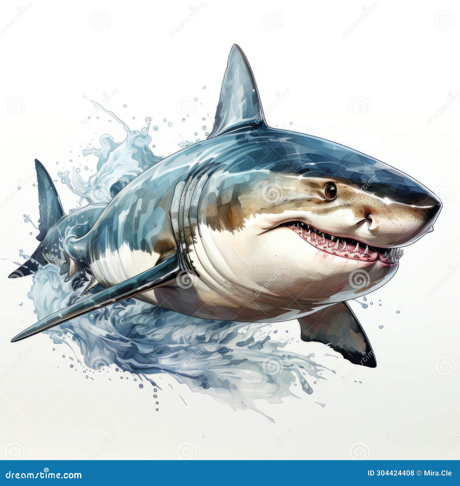 Fierce Shark with Razor-Sharp Teeth Created with Generative AI ...