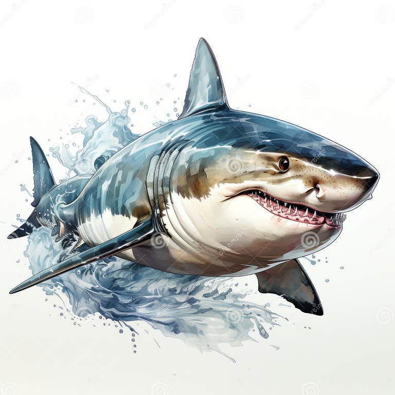 Fierce Shark with Razor-Sharp Teeth Created with Generative AI ...