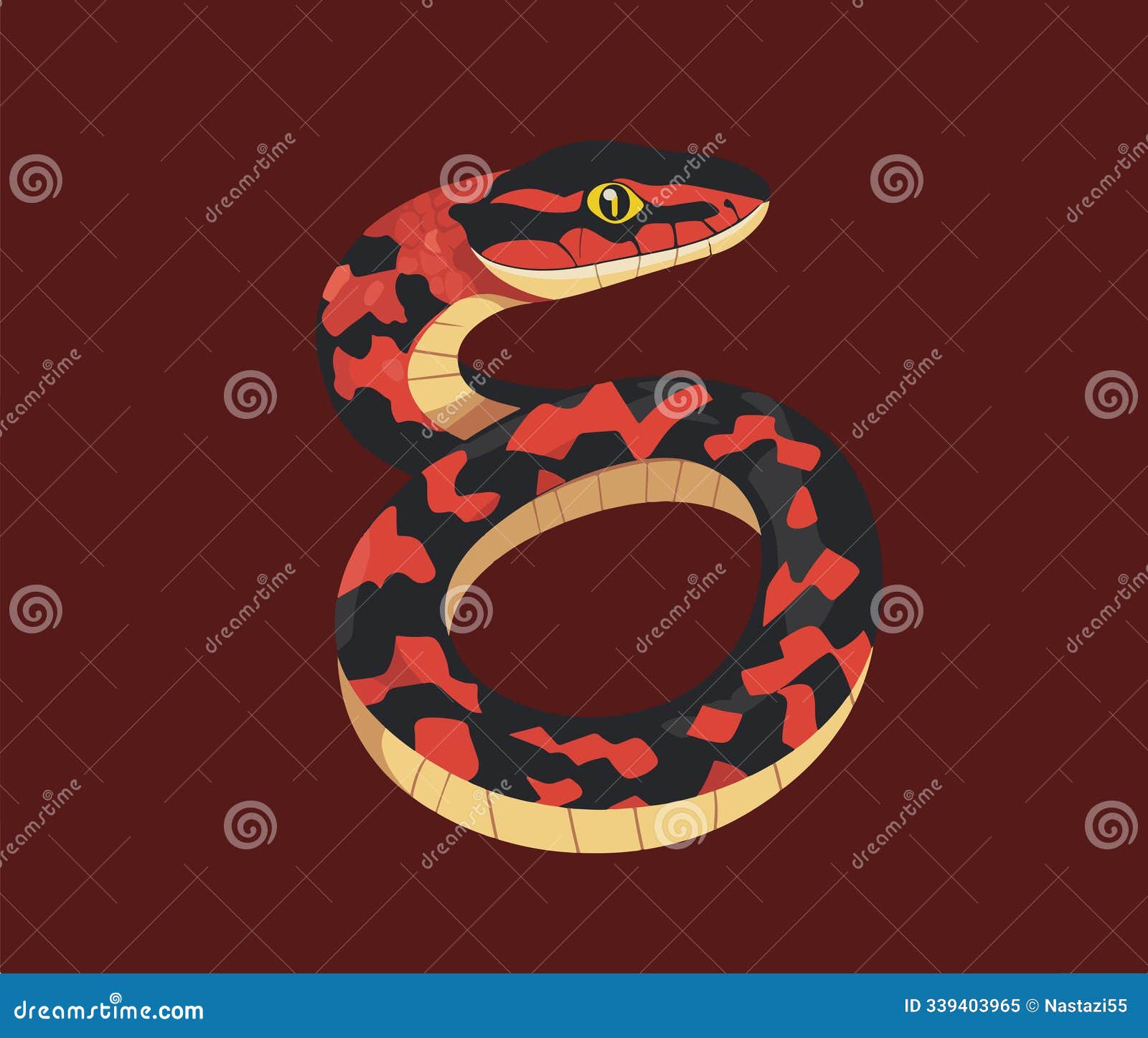 Fierce Snake on Dark Background Stock Vector - Illustration of ...