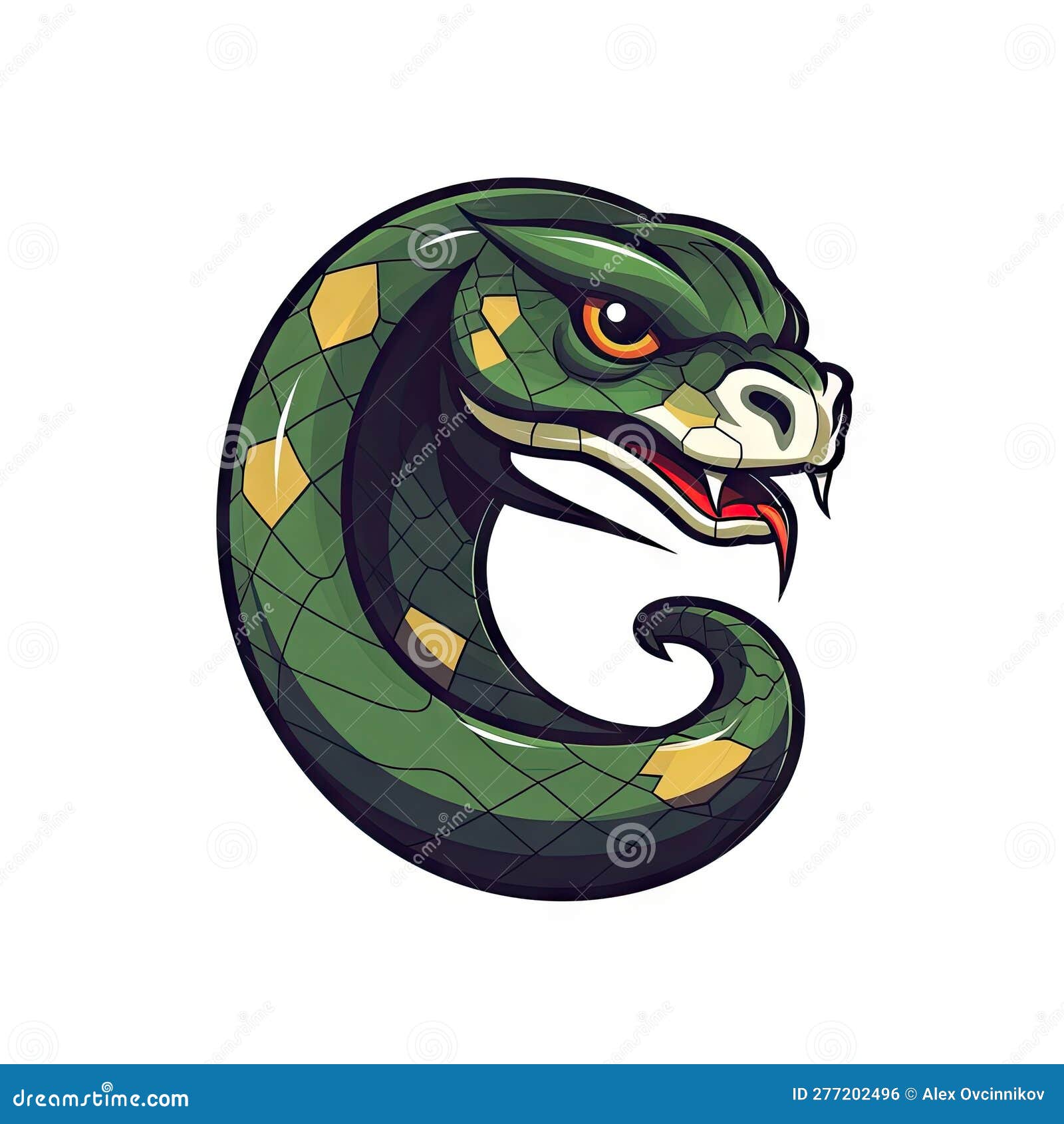 Fierce Snake Head Logo for Esports. Stock Illustration - Illustration ...