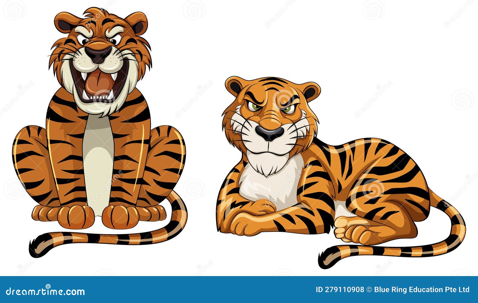 Fierce Tiger in Cartoon Style Stock Vector - Illustration of animal ...