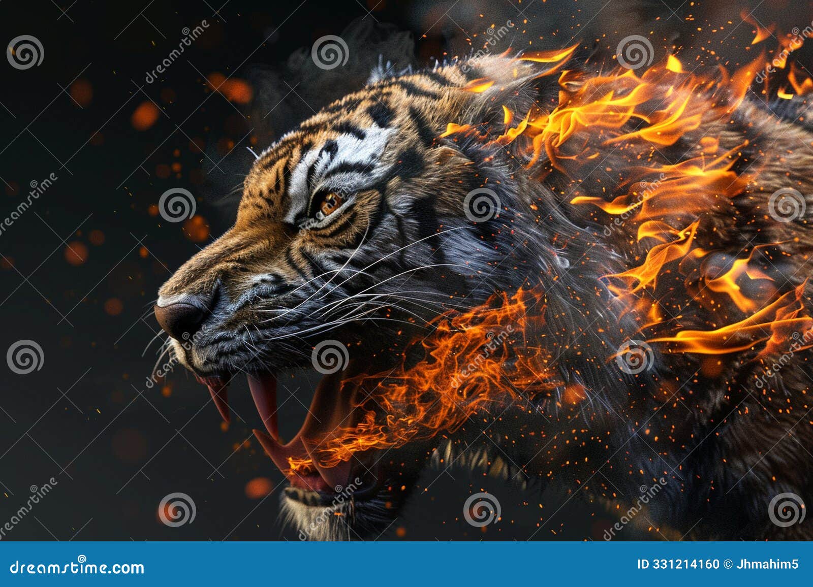 Fiery Tiger stock illustration. Illustration of fierce - 331214160