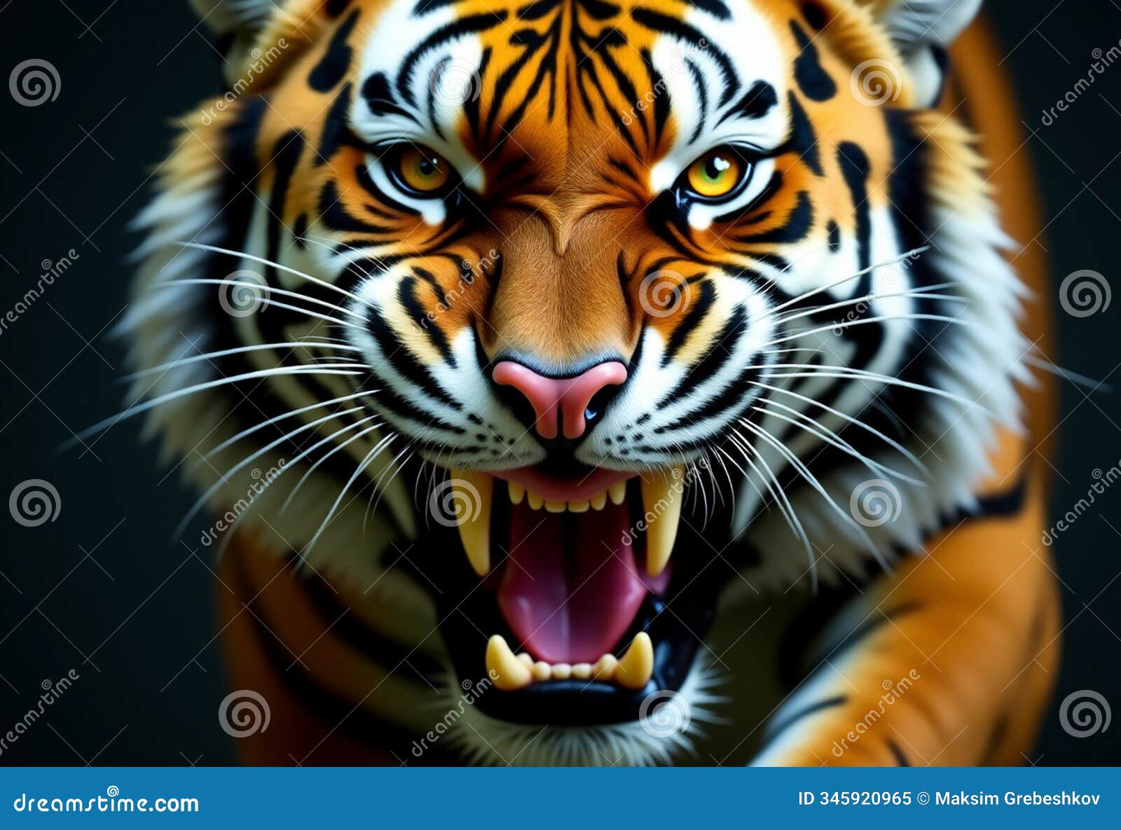 Fierce Tiger Growling with Intense Expression Stock Image - Image of ...