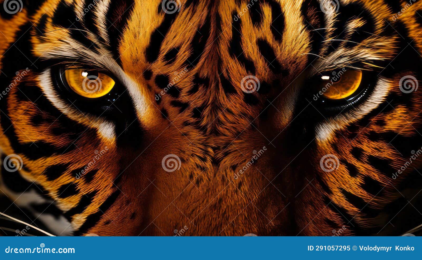 A Fierce Tiger with Piercing Yellow Eyes Stock Illustration ...