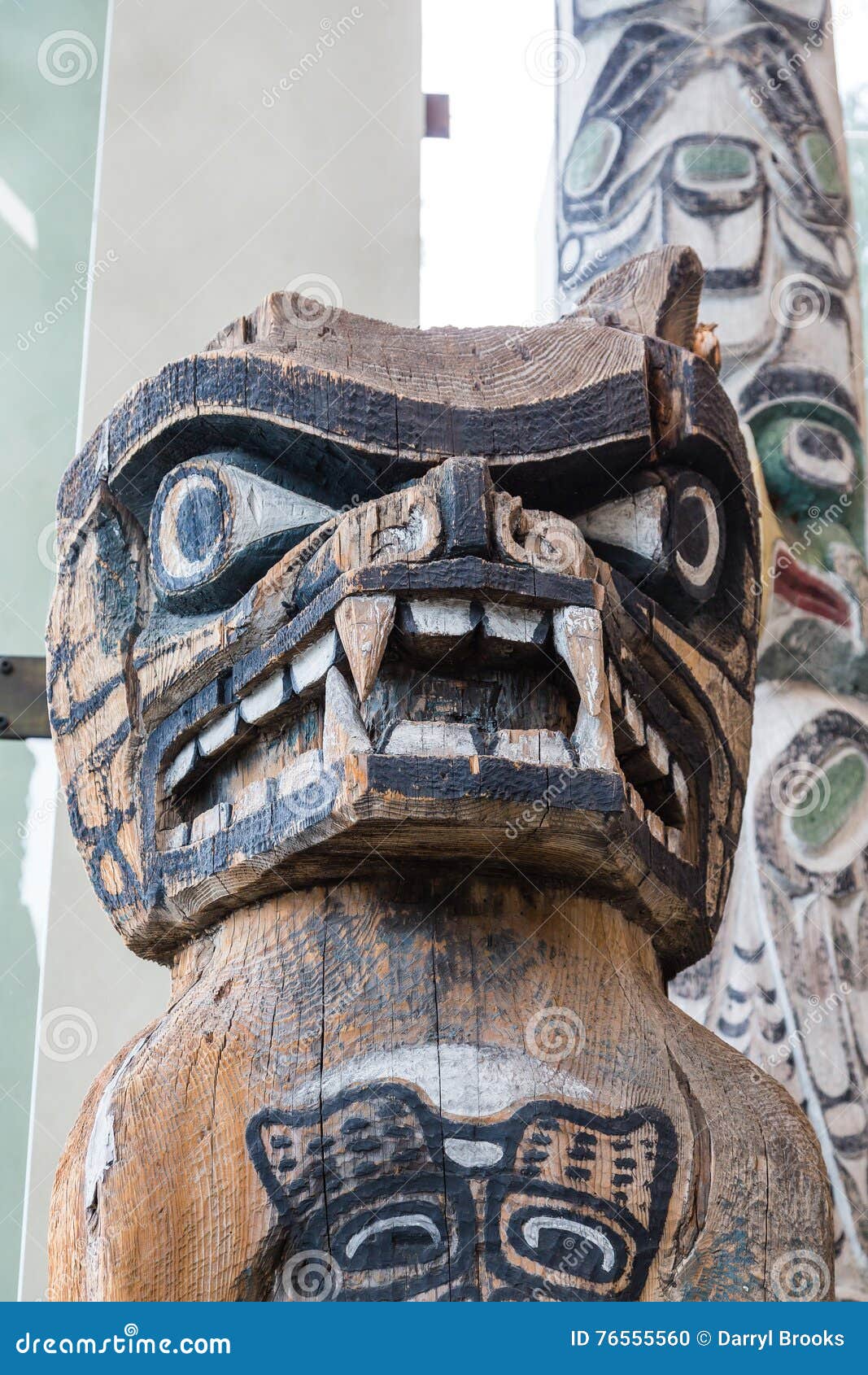 Fierce Totem in Alaska stock photo. Image of tribal, culture - 76555560