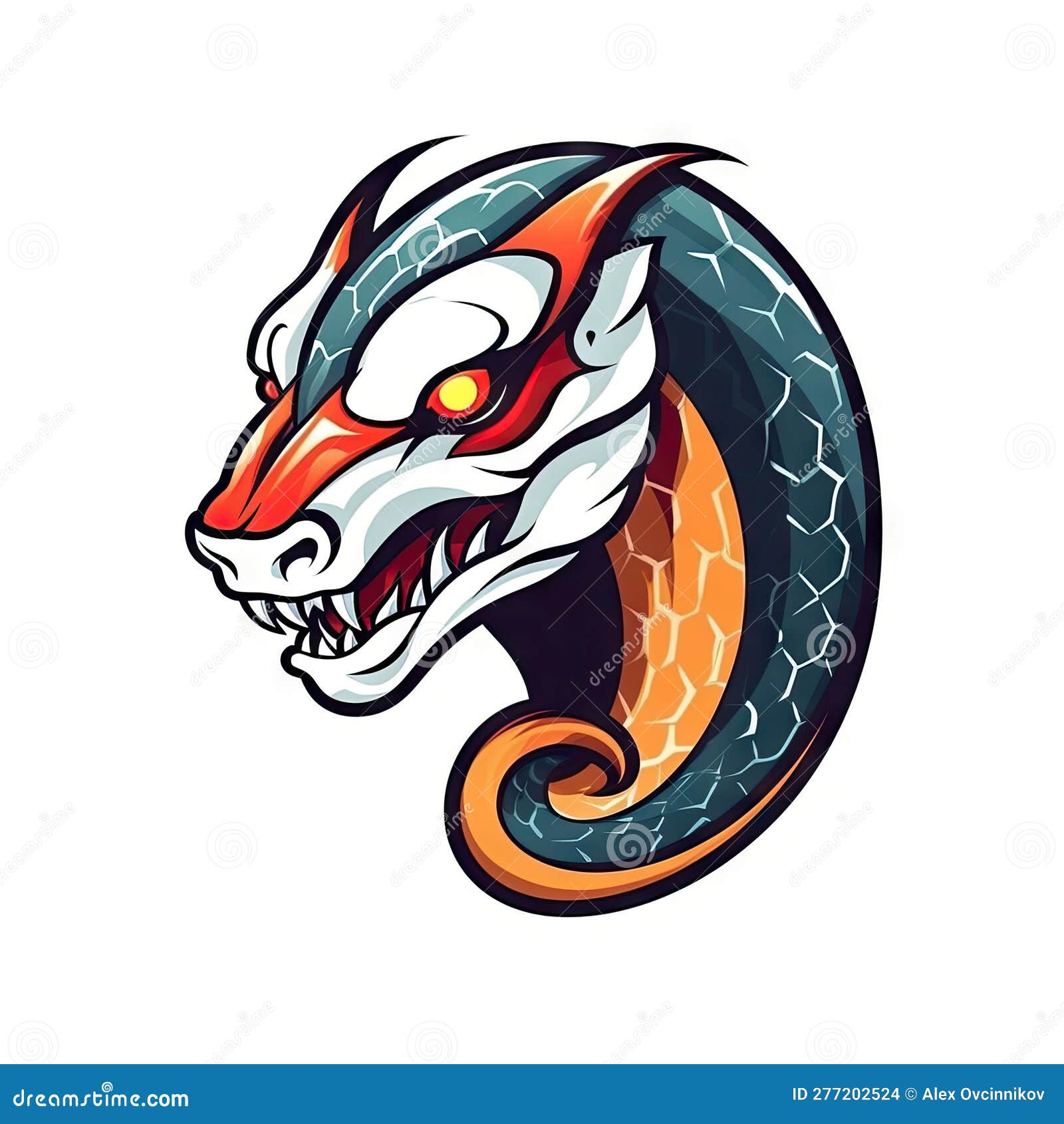 Fierce Viper Head Logo for Esports. Stock Illustration - Illustration ...