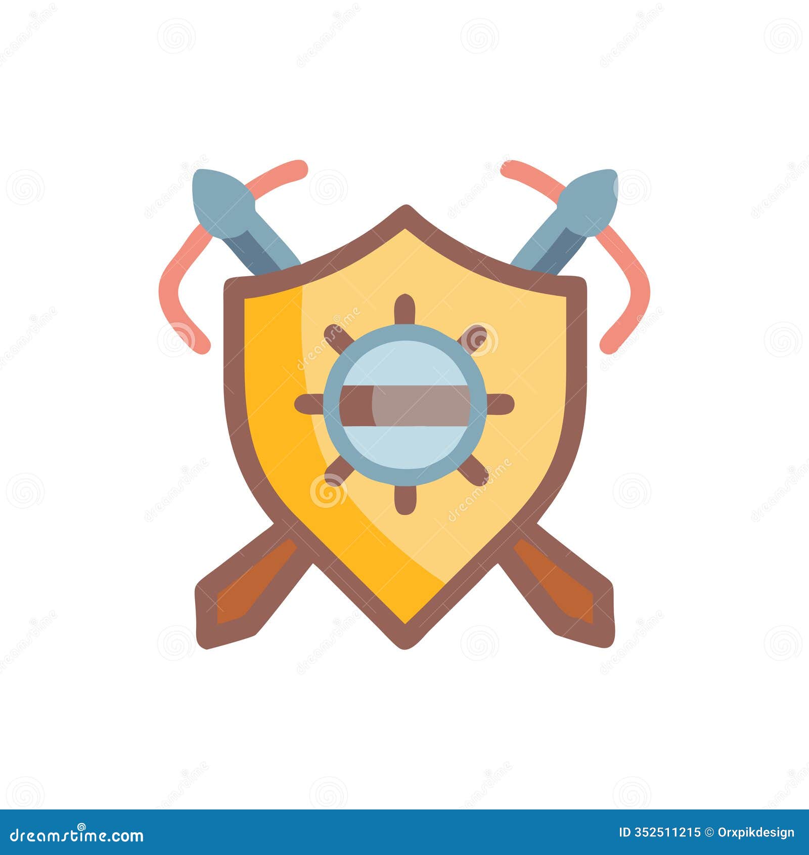 Fierce Warrior Shield for Protection Stock Illustration - Illustration ...
