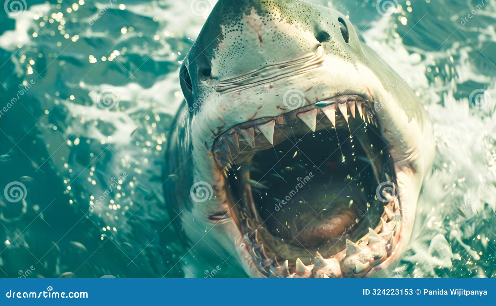 Predatory Jaws Of A Fantastic Horrible Scary Monster With Slime ...