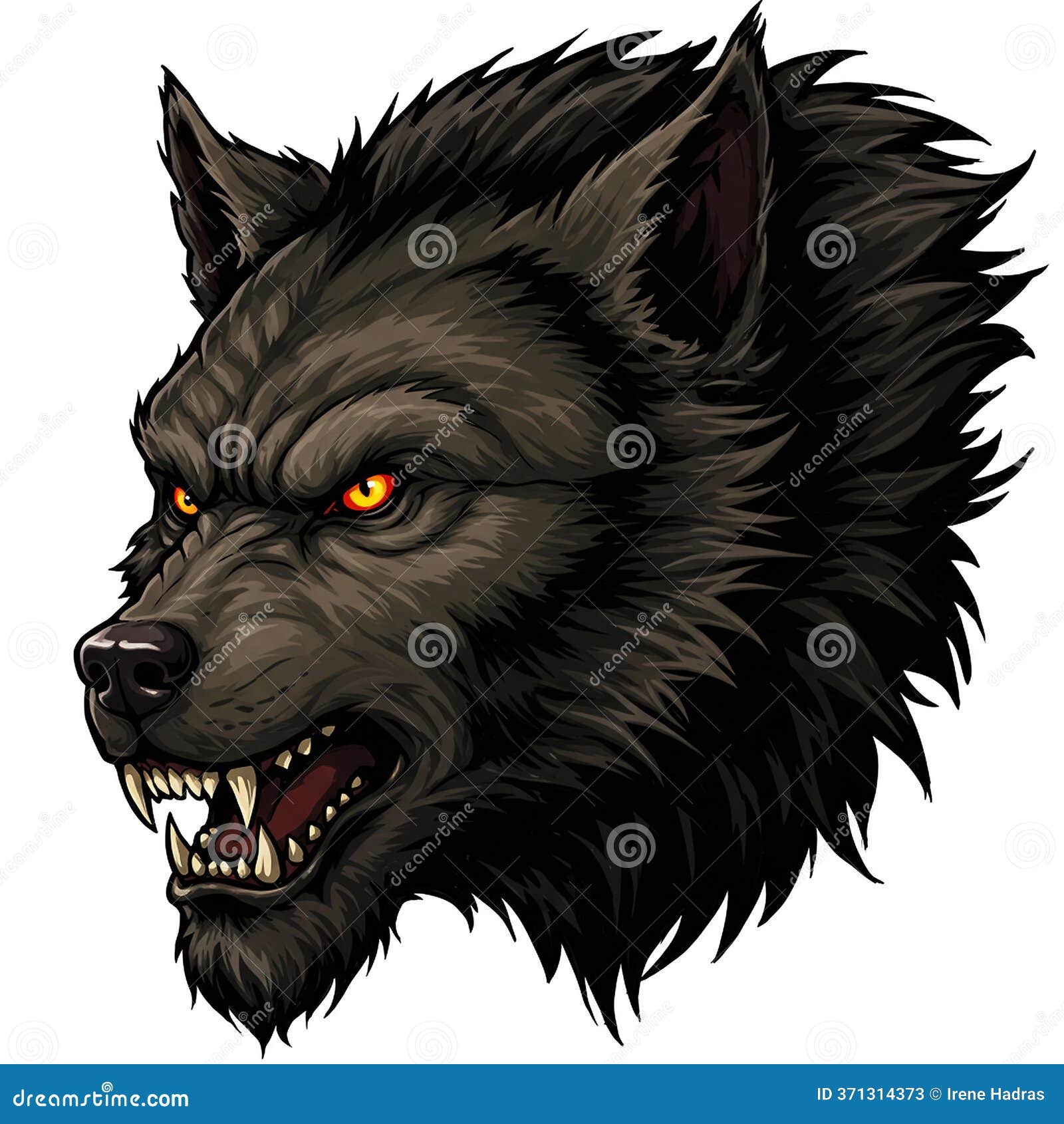 Fierce Wolf Silhouette Vector On EPS File | CartoonDealer.com #357418297