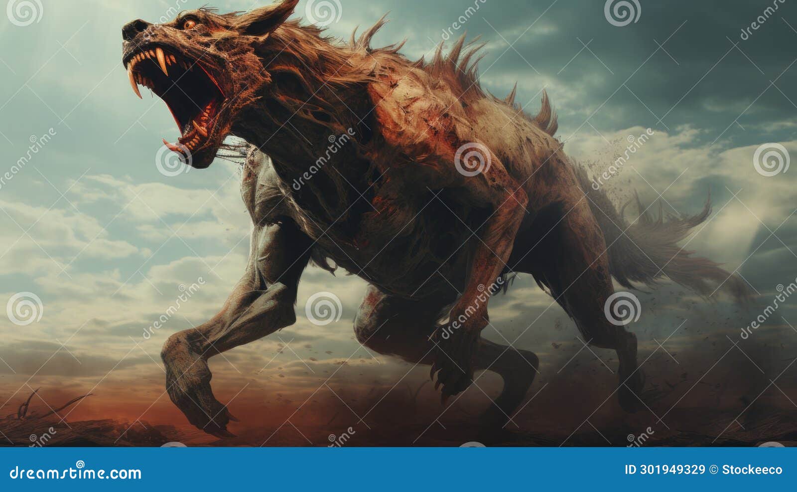 Post-apocalyptic Wolf Monster Wallpaper with Narrative-driven Visual ...