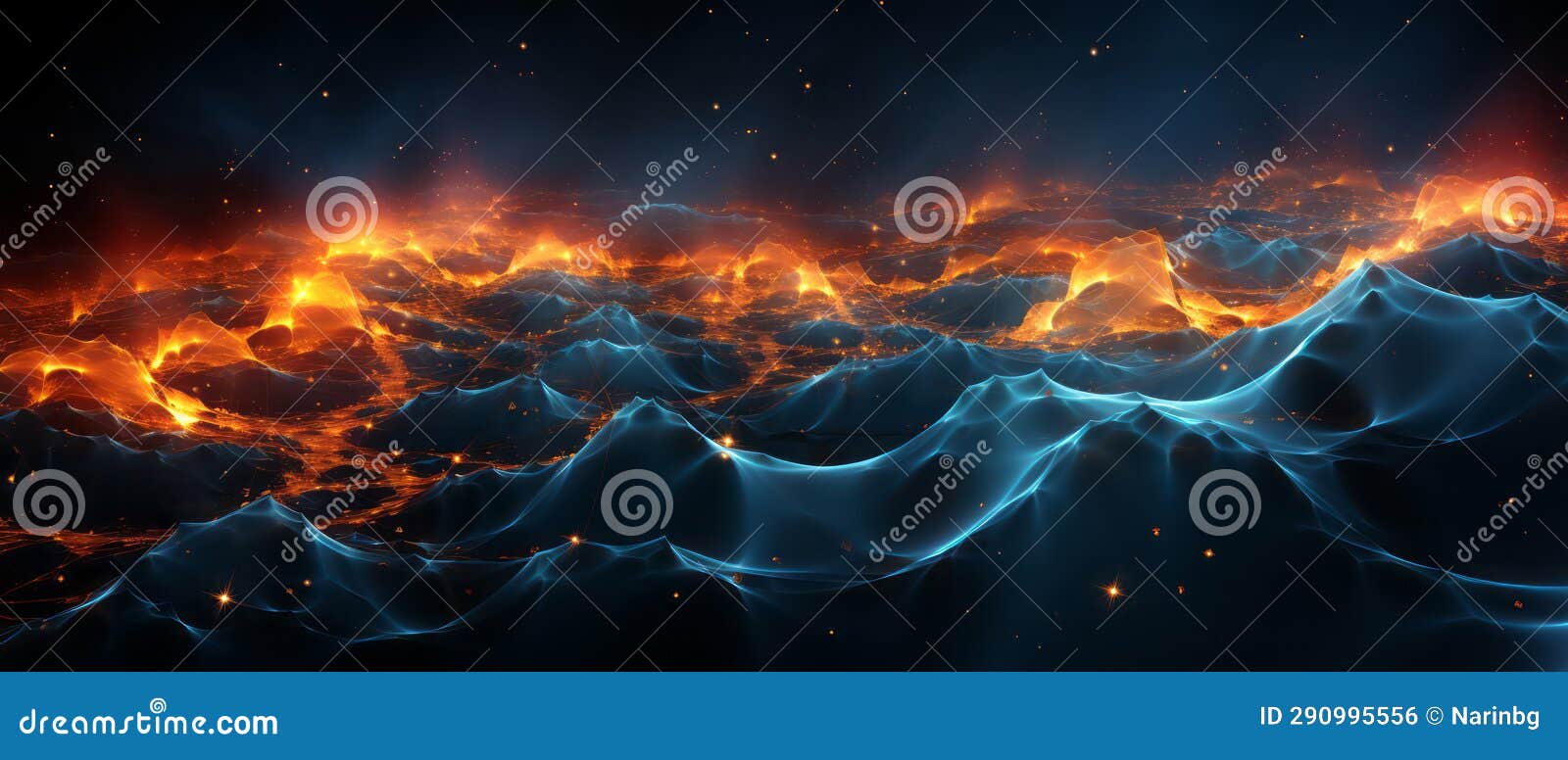 Fiery Abstract Background, Combination of Fire and Water Stock ...