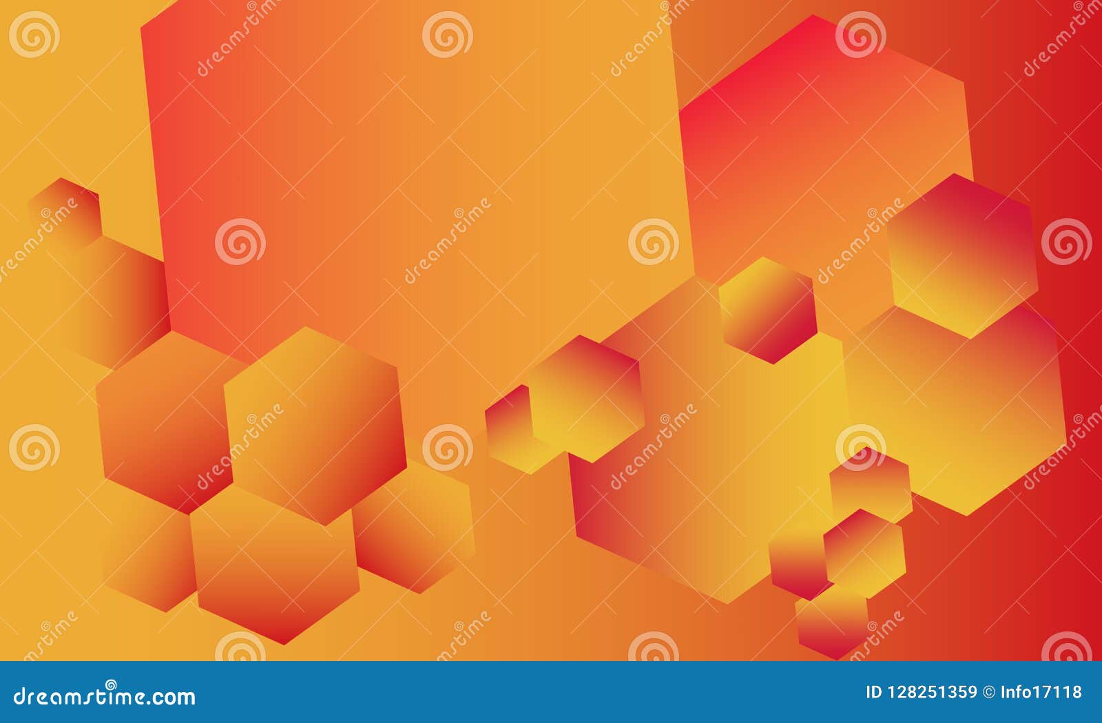 Fiery Abstract Background Full of Various Hexagons Stock Vector ...