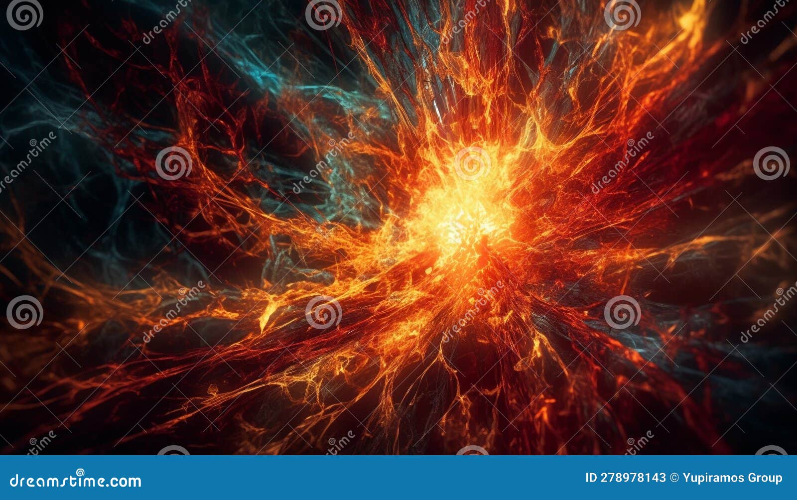 Fiery Abstract Explosion Ignites Natural Phenomenon in Futuristic ...